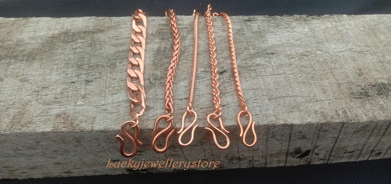 Pure Copper Link Chain Lucky Therapy Bracelet Heavy Chain Anklet ...