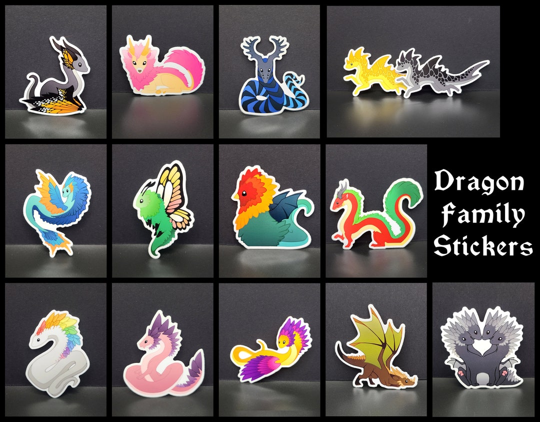 Dragon Family Stickers - Etsy