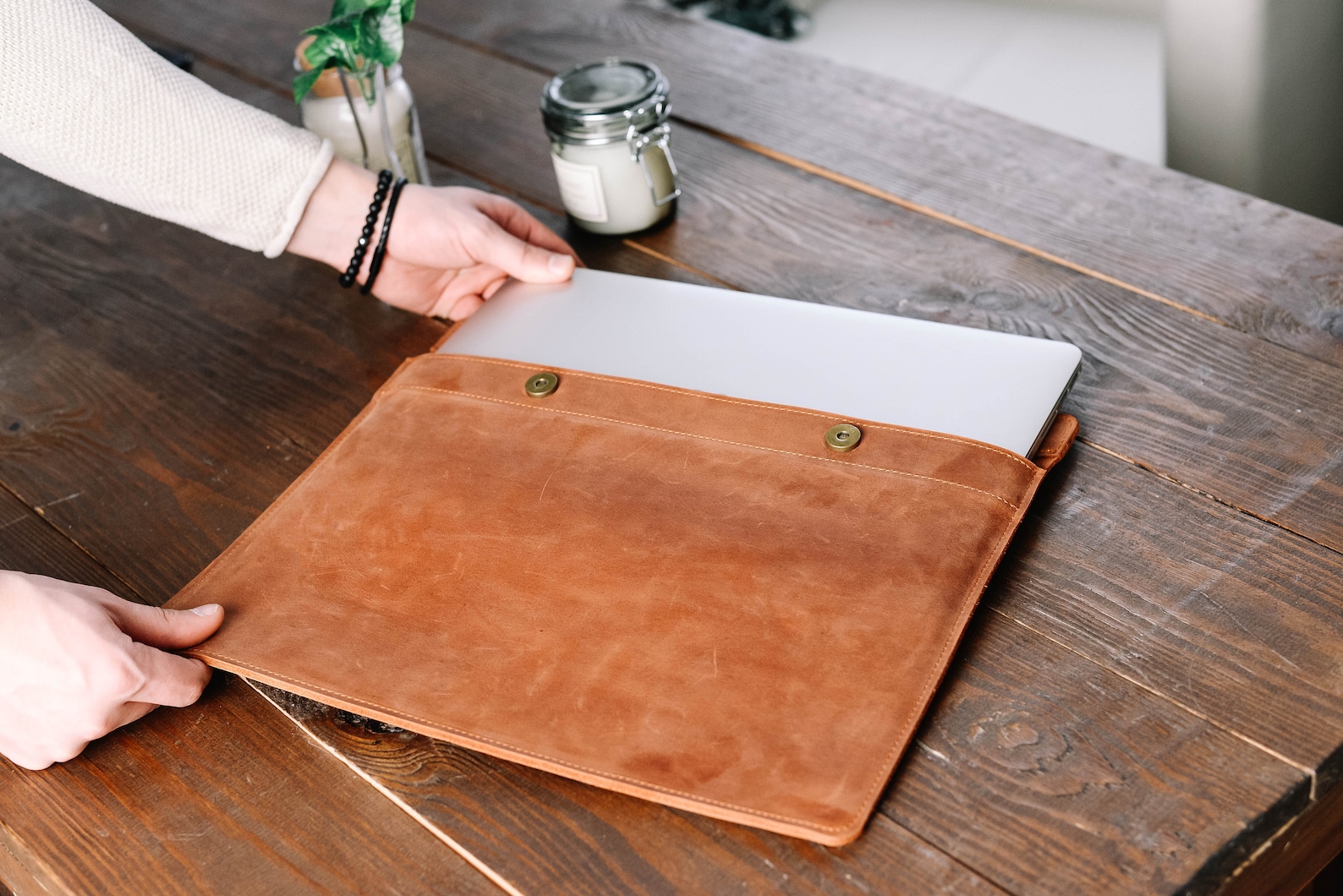 Brown Leather Laptop Sleeve Laptop Cases Case Macbook Pro | Etsy