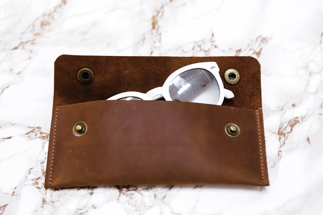 Leather Sunglasses Case, Personalized Sunglass Case With Clips, Custom ...