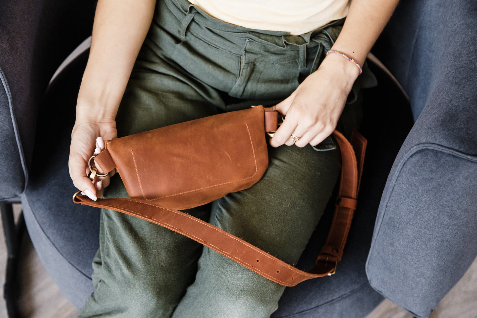 Full Grain Leather Belly Bag Bum Bag Waist Bag Leather Belt - Etsy