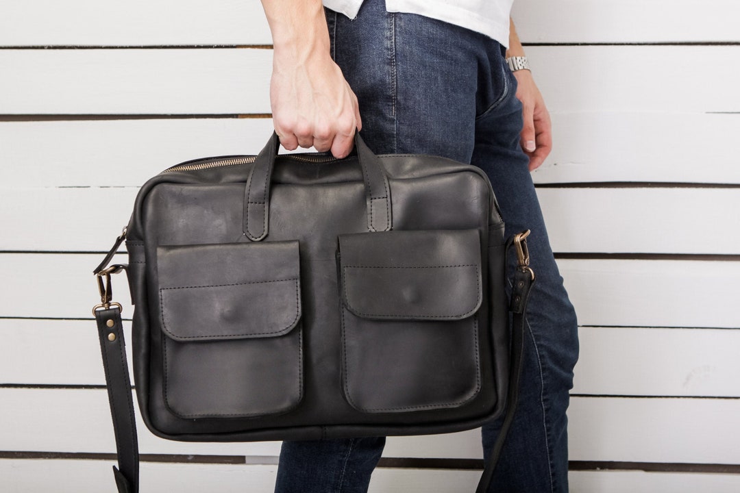 Classic Leather Messenger Bag for Men | Handmade Satchel | Business ...