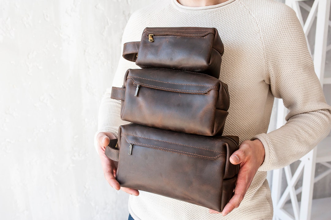 Men Toiletry Bag,personalized Dopp Kit,mens Leather Toiletry Bag,kit ...