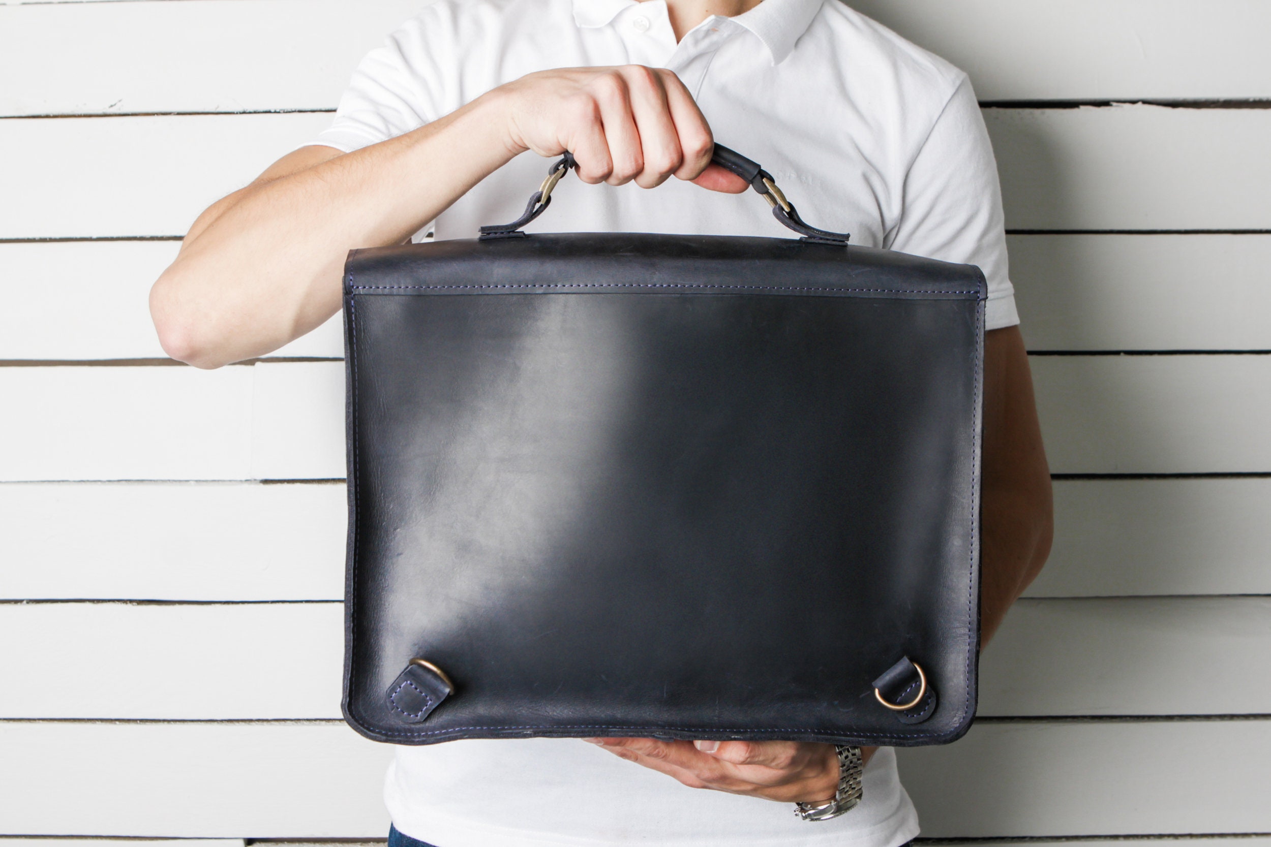 Leather Laptop BagSatchel bagLeather work bagLeather mens | Etsy