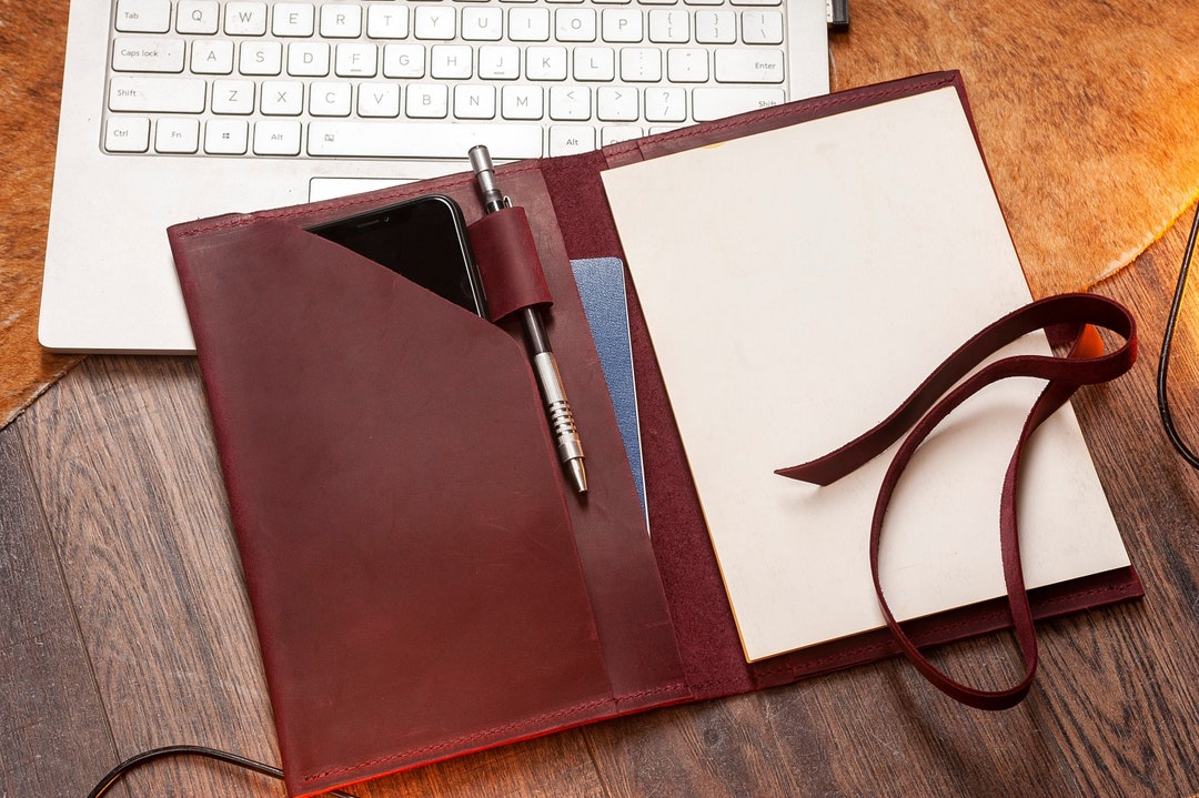 Personalized Leather Journal Cover, Personalized Notebook Cover ...