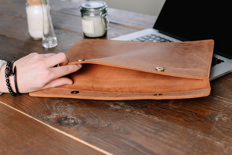 Brown leather laptop sleeve Laptop cases Case macbook pro | Etsy