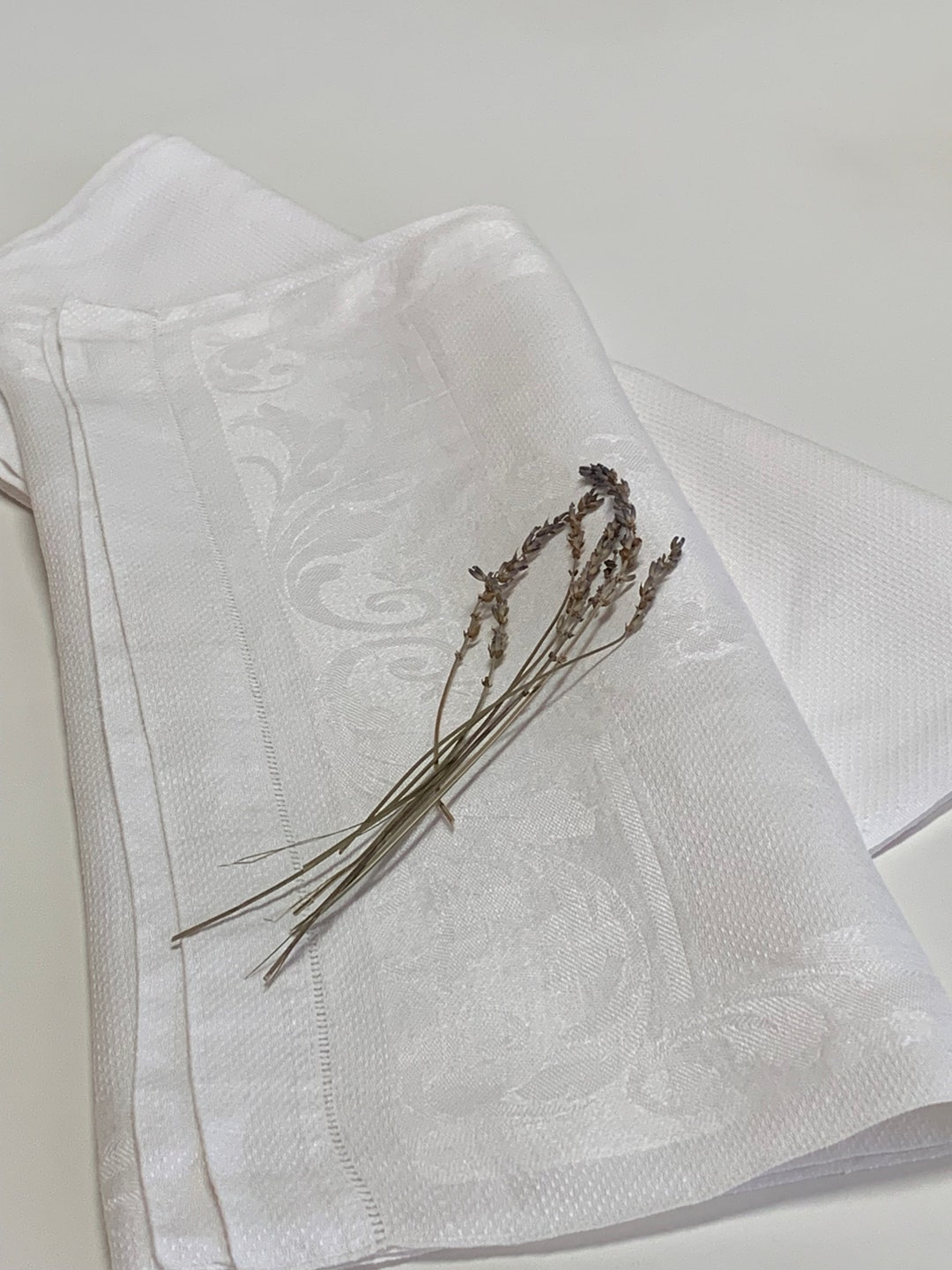 Vintage Cotton Table Runners/towels Cutwork Damask Set of 2 - Etsy