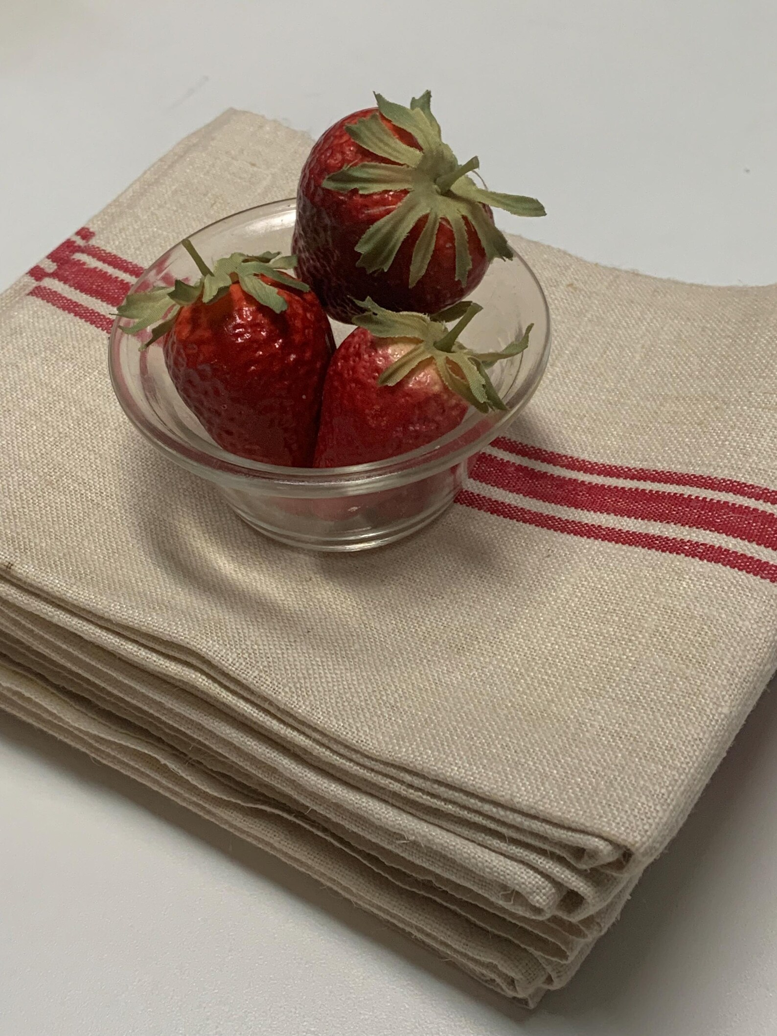The Most Beautiful Authentic French Red Stripe Linen Kitchen Towels 6 ...