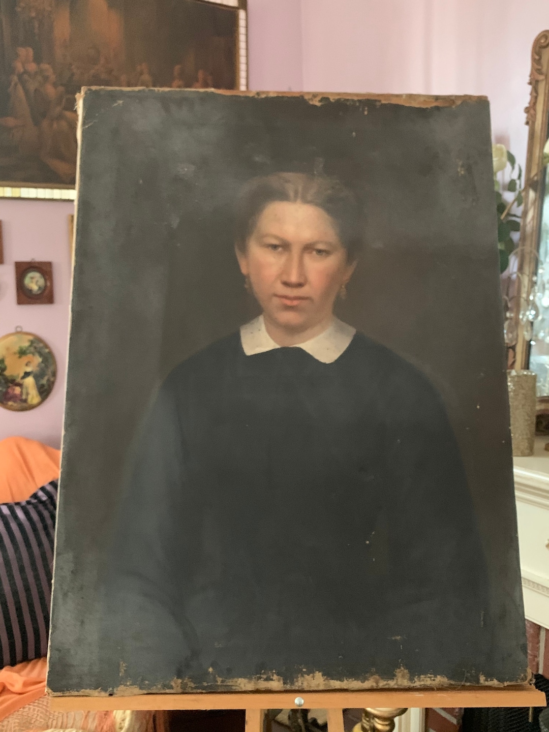 Authentic French Antique Matriarch Woman Oil Painting - Etsy