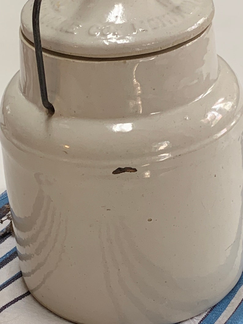 Antique Western Stoneware Crock W/metal Handle - Etsy