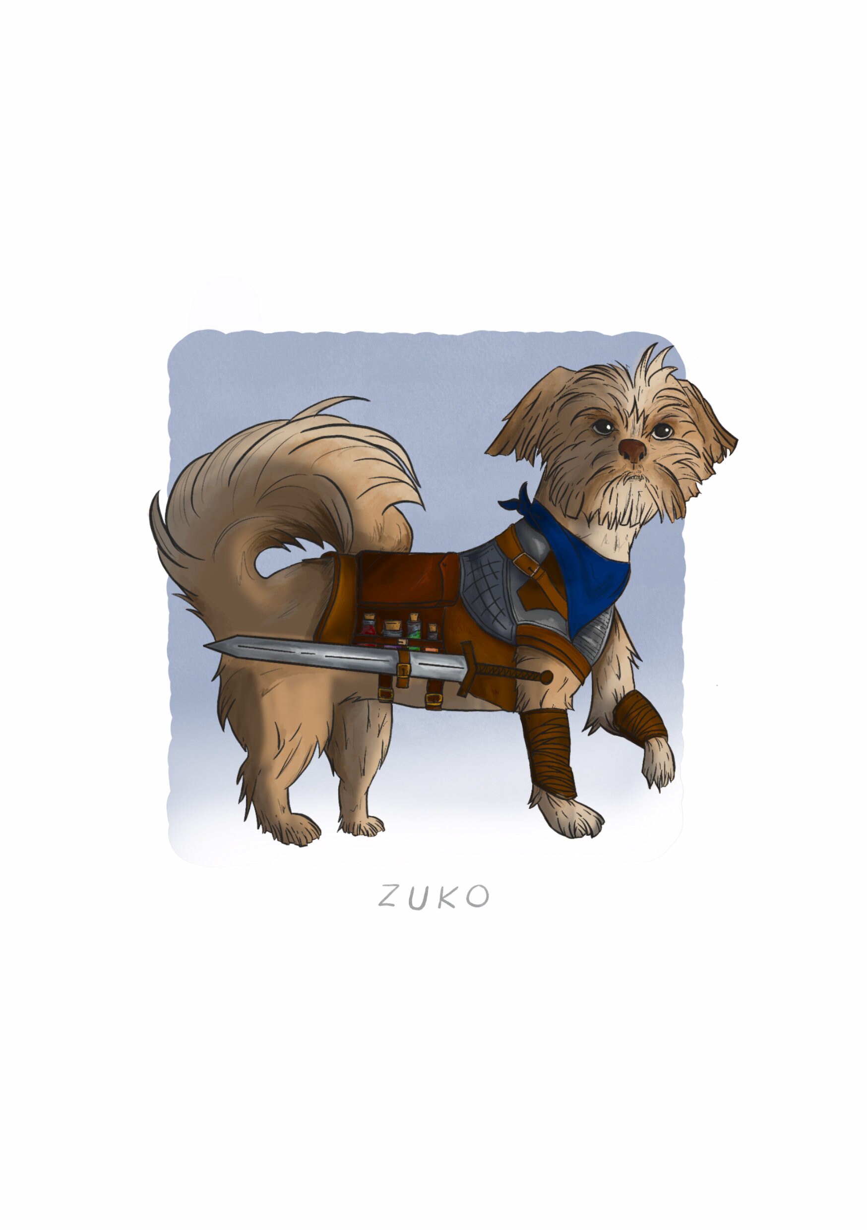 Custom RPG Dog Print - Etsy UK