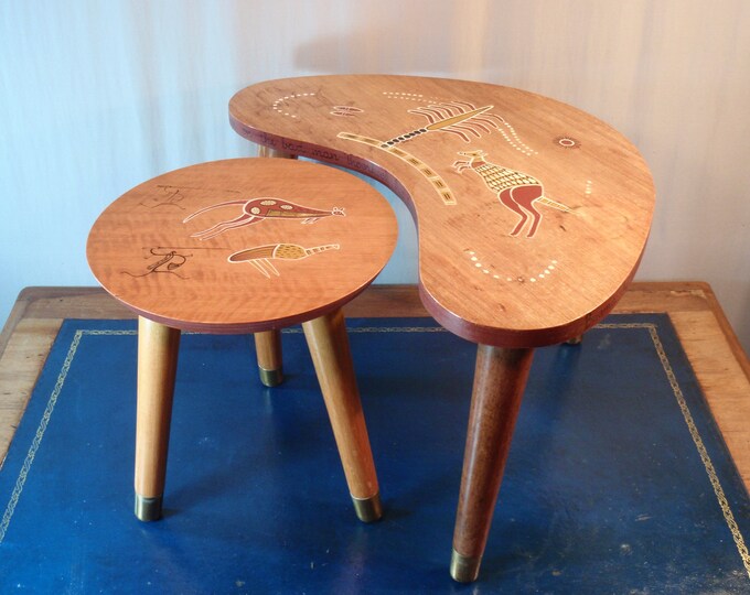 Bill Onus Tables 1950's Aboriginal Art Dot Painting Dansette Paula ...