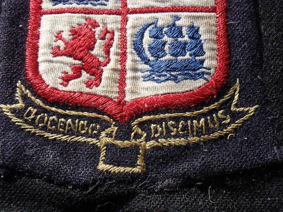 School Badge Vintage School Blazer Badge 1950's Docen… - Gem