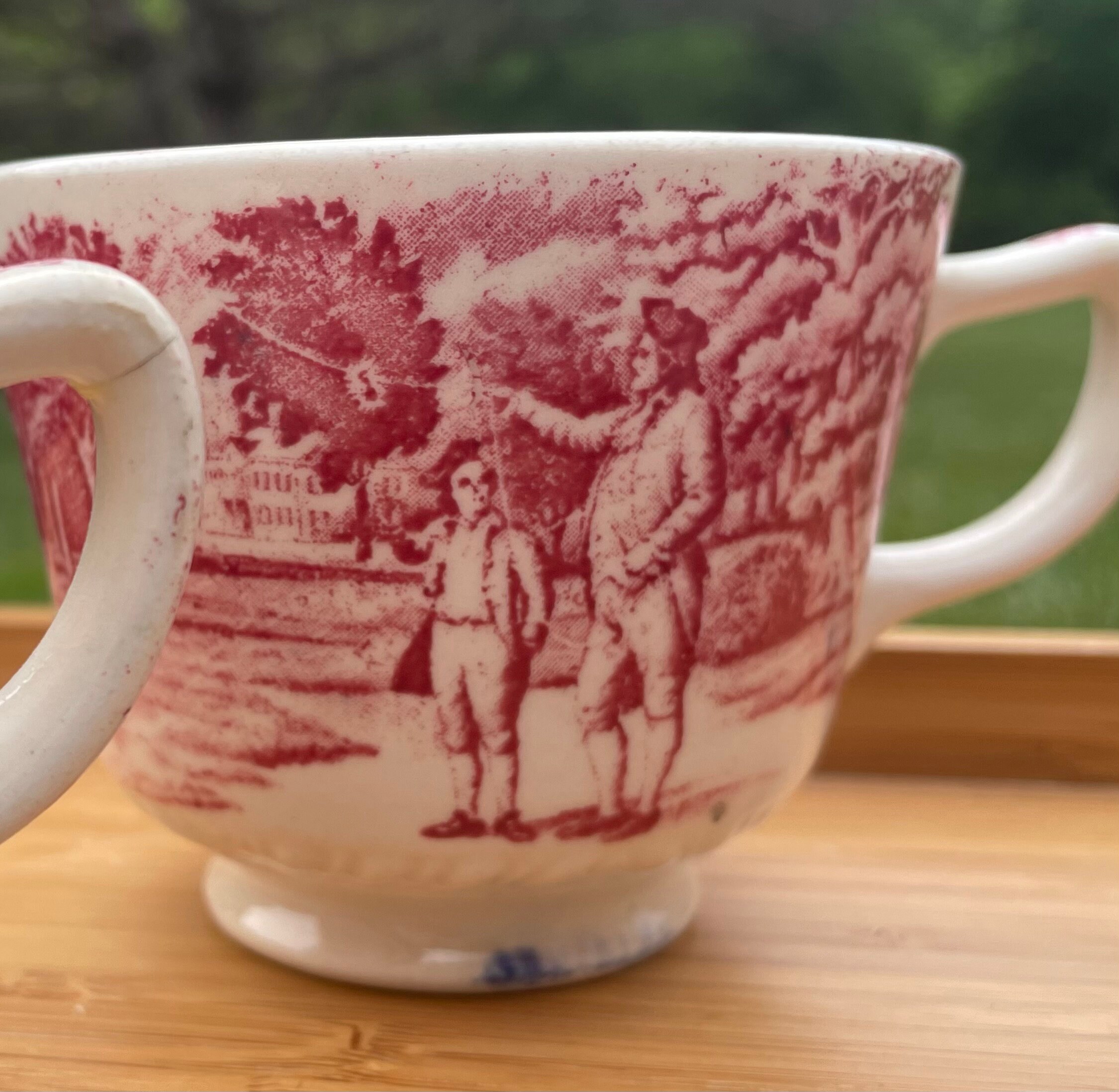 Historical America Toile Vintage Tea Cups - Etsy