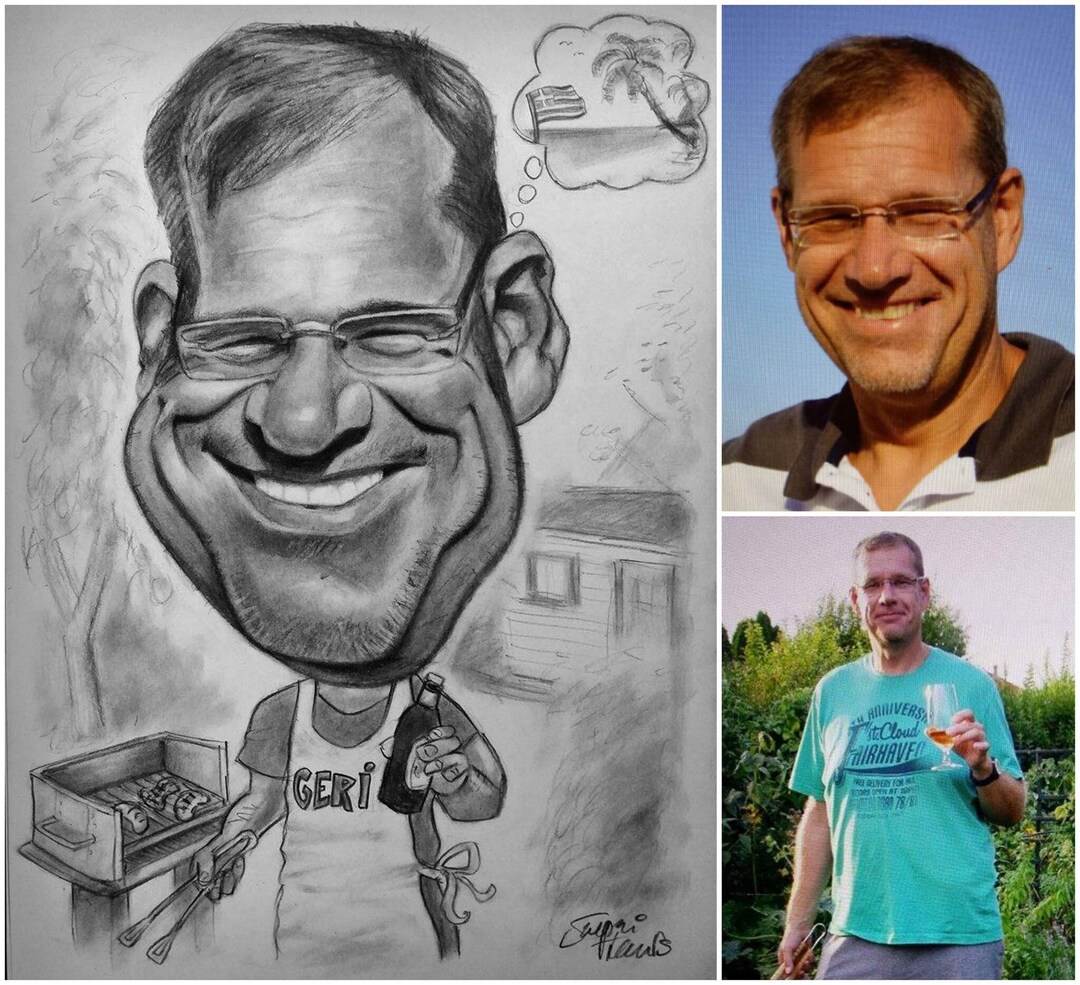 Really Similar/ Real Handmade Caricature From Photo on Paper/ Custom ...