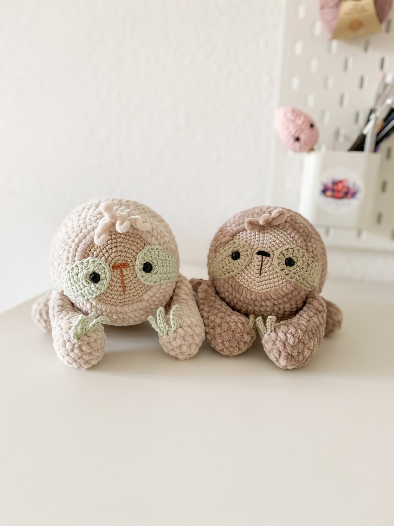 PDF Crochet Pattern for a Cute Sloth Made of Plush Wool - Etsy