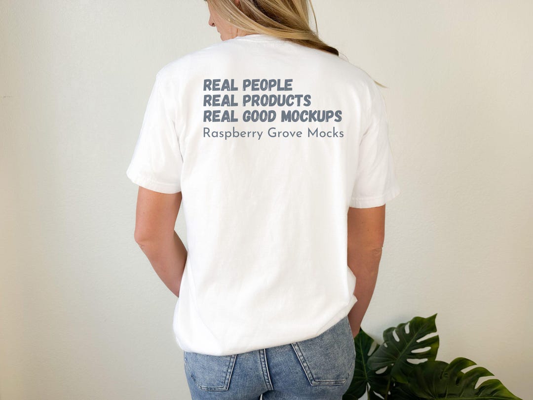 White Back Mockup, White Comfort Colors Backside Mockup, C1717 Back of ...