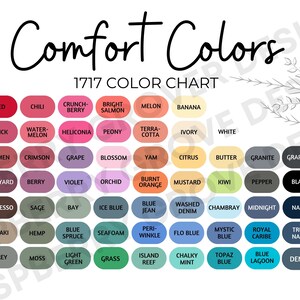 Comfort Colors Color Chart, Comfort Colors 1717 Swatch Mockup, Shirt ...