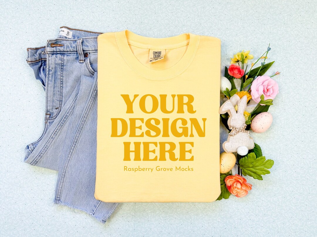 Butter Comfort Colors 1717 Easter Mockup, Butter 1717 Mock Up, Comfort ...