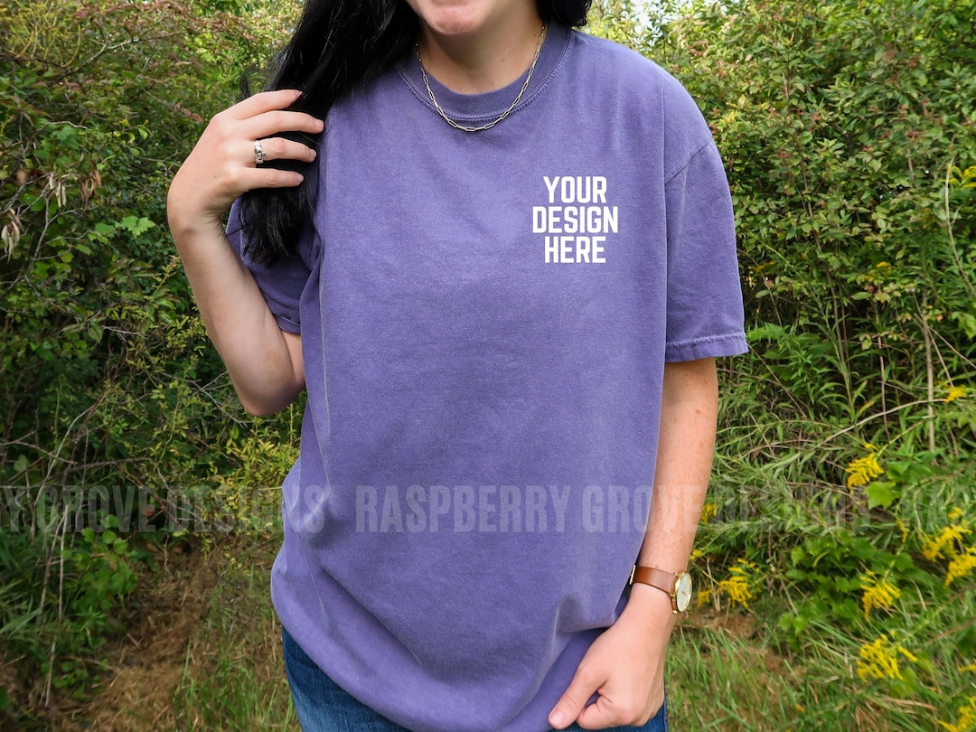 Grape Comfort Colors C1717 Mockup Comfort Colors Mockup Grape purple ...