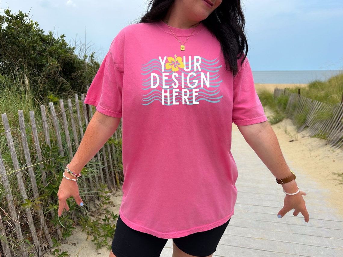 Comfort Colors Mock up Crunchberry 1717 Summer Mockup Oversized Tshirt ...