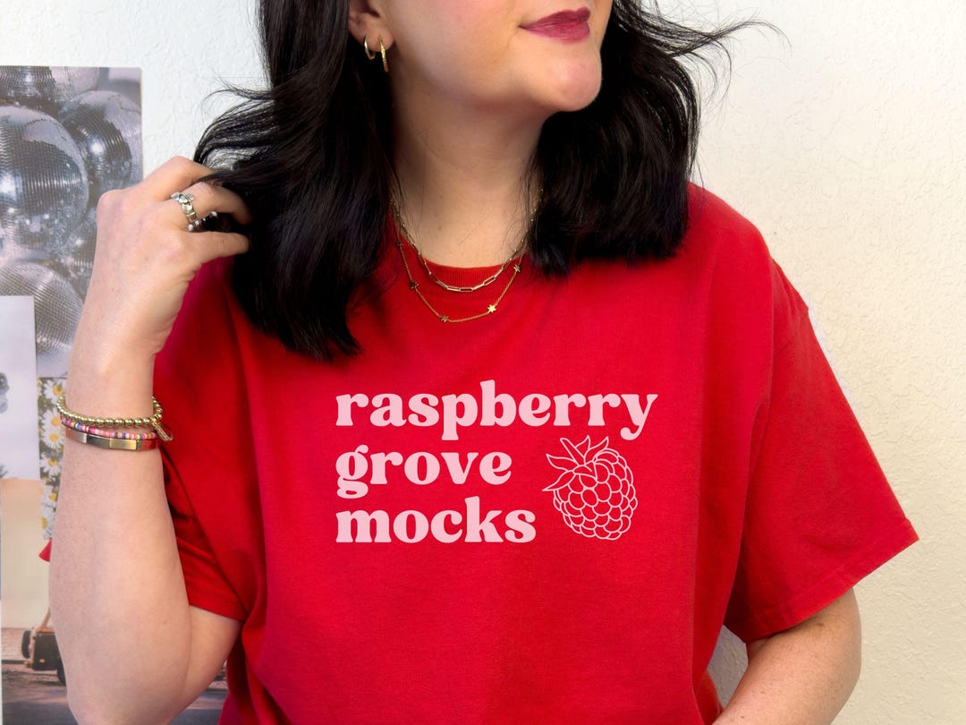 Red Gildan 5000 Mockup, Real Model Mockup, Gildan 5000 Mock Up, Red ...