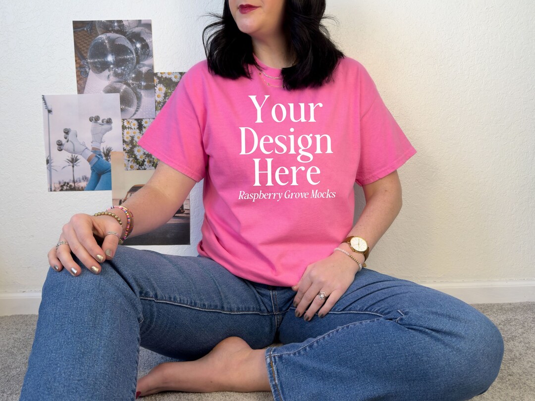 Gildan 5000 Mockup Azalea, Real Model Mockup, Azalea Gildan 5000 Mock ...