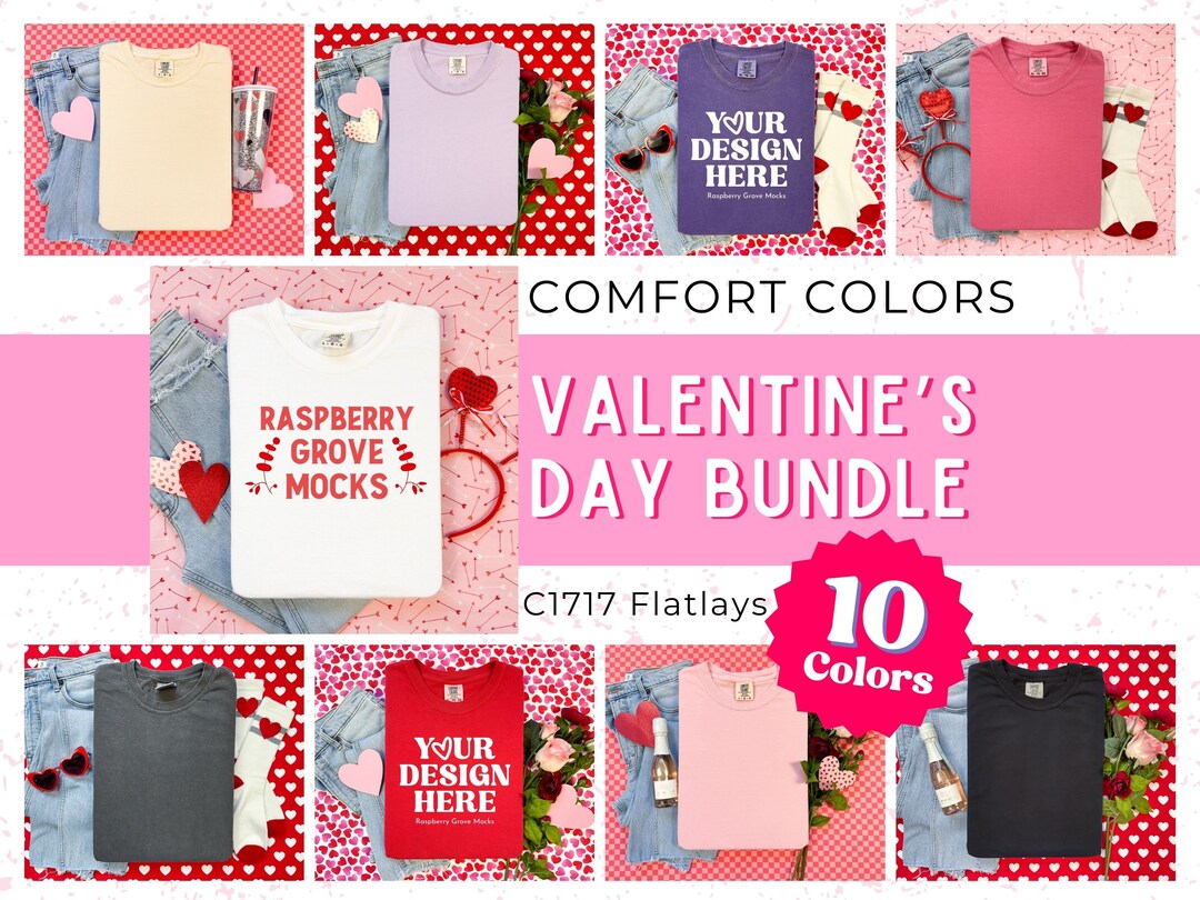 Comfort Colors Mockup Bundle Valentine's Day Mock up Bundle, Valentines ...