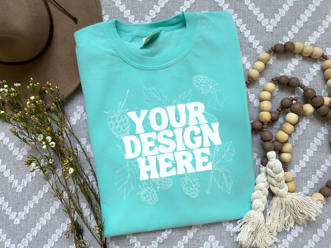 Chalky Mint Comfort Colors Mockup, C1717 Chalky Mint Mock Up, Comfort ...