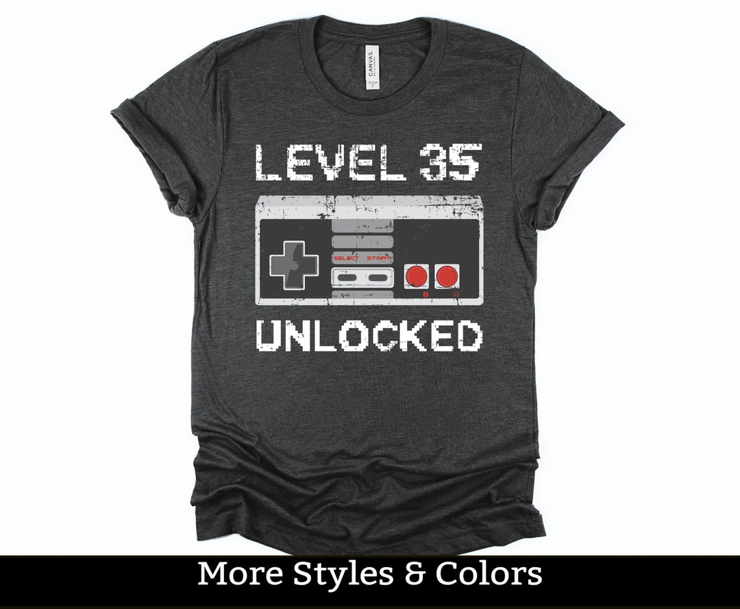 35th Birthday Shirt, 35 Year Old Birthday Gift, Level 35 Unlocked ...