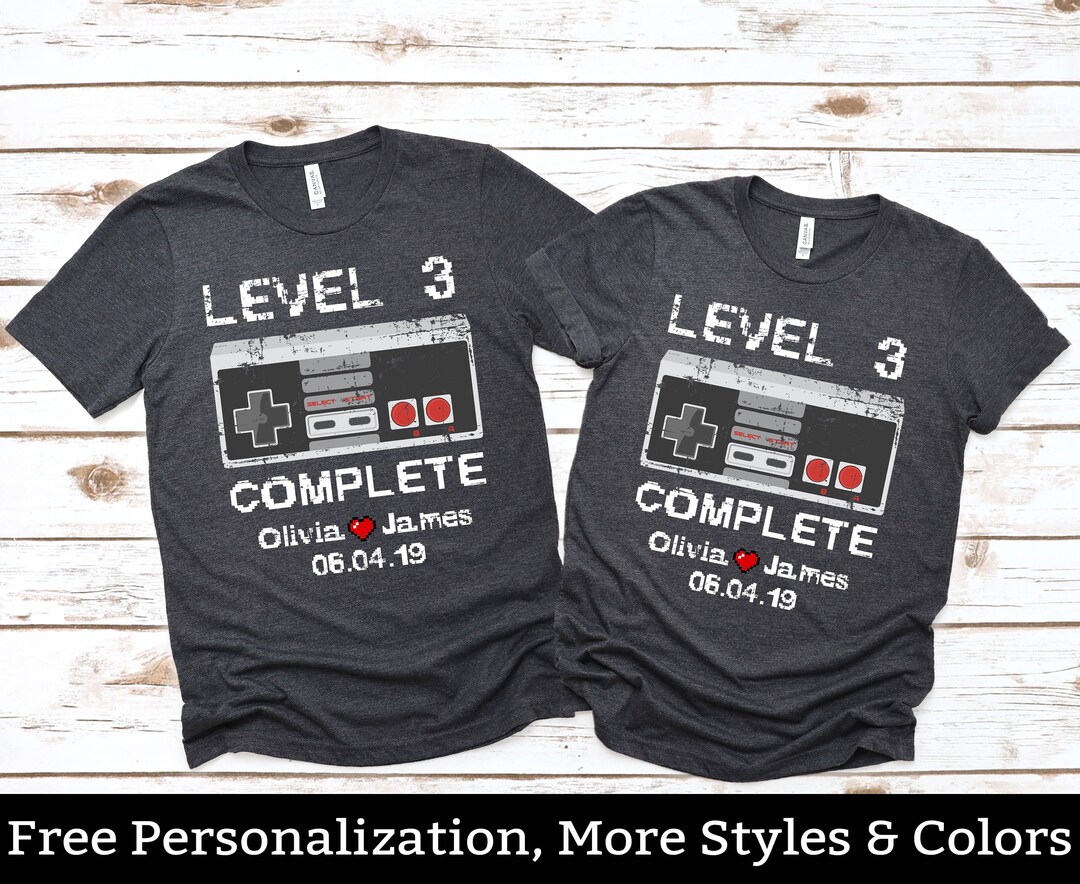 Level 3 Complete Shirt, 3rd Anniversary Gift for Husband Wife Boyfriend ...