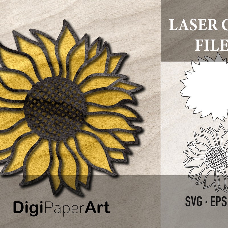 Laser Cut Sunflower Svg - Etsy