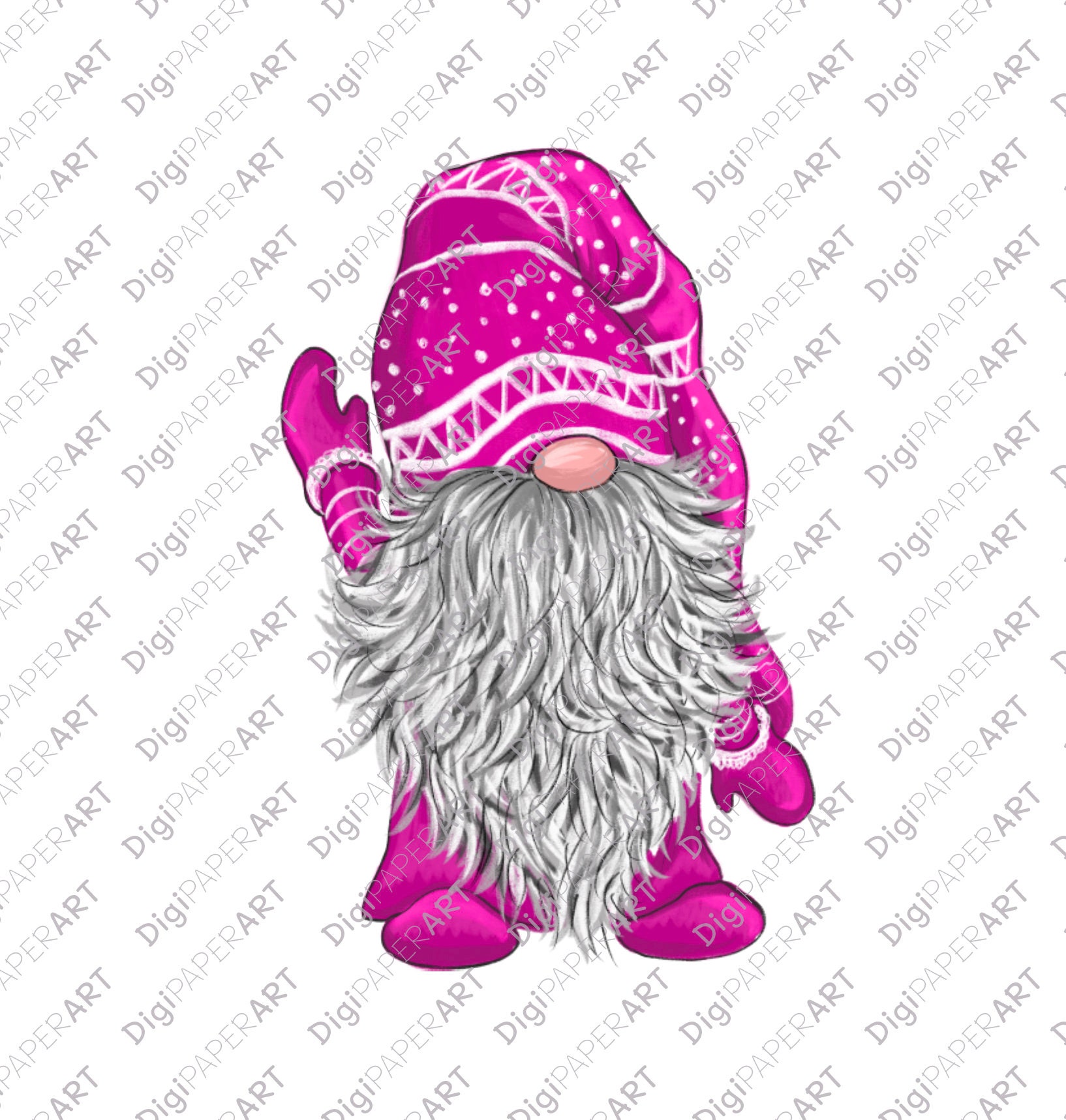 Christmas PNG Pink Gnomes Clipart Scandinavian Gnomes - Etsy