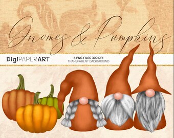 Autumn Gnome Clipart - Etsy