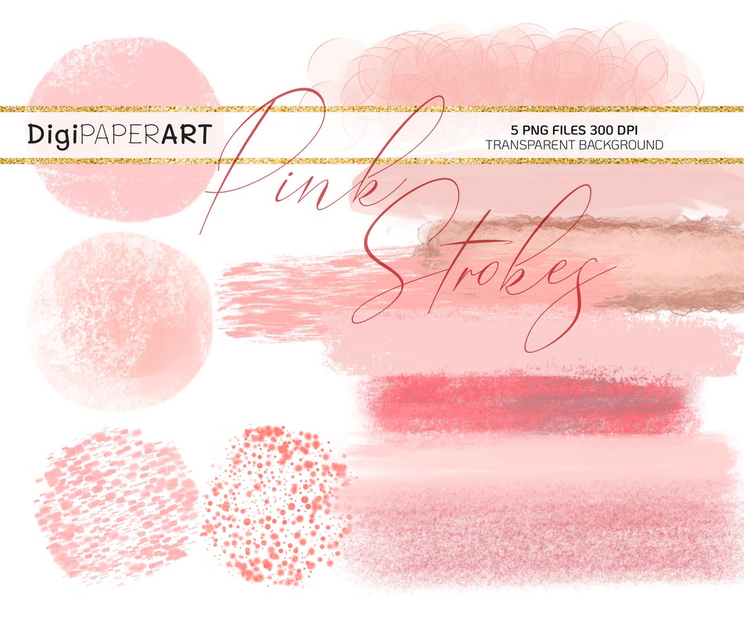 Blush Pink Watercolor Blob and Brush Strokes, Planner Clipart, Boho ...