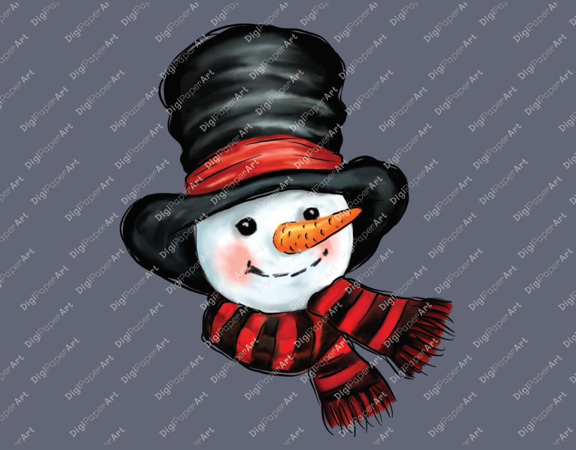 Snowman Head PNG Sublimation Download Christmas Design - Etsy