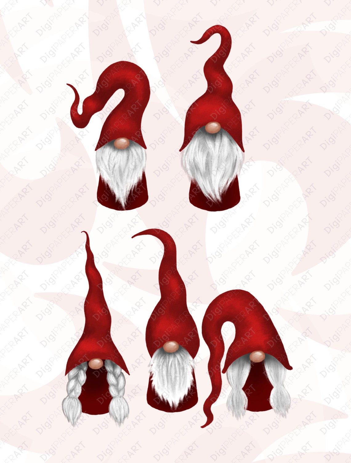 Bundle Christmas Gnomes Clipart Scandinavian Gnomes Nordic - Etsy