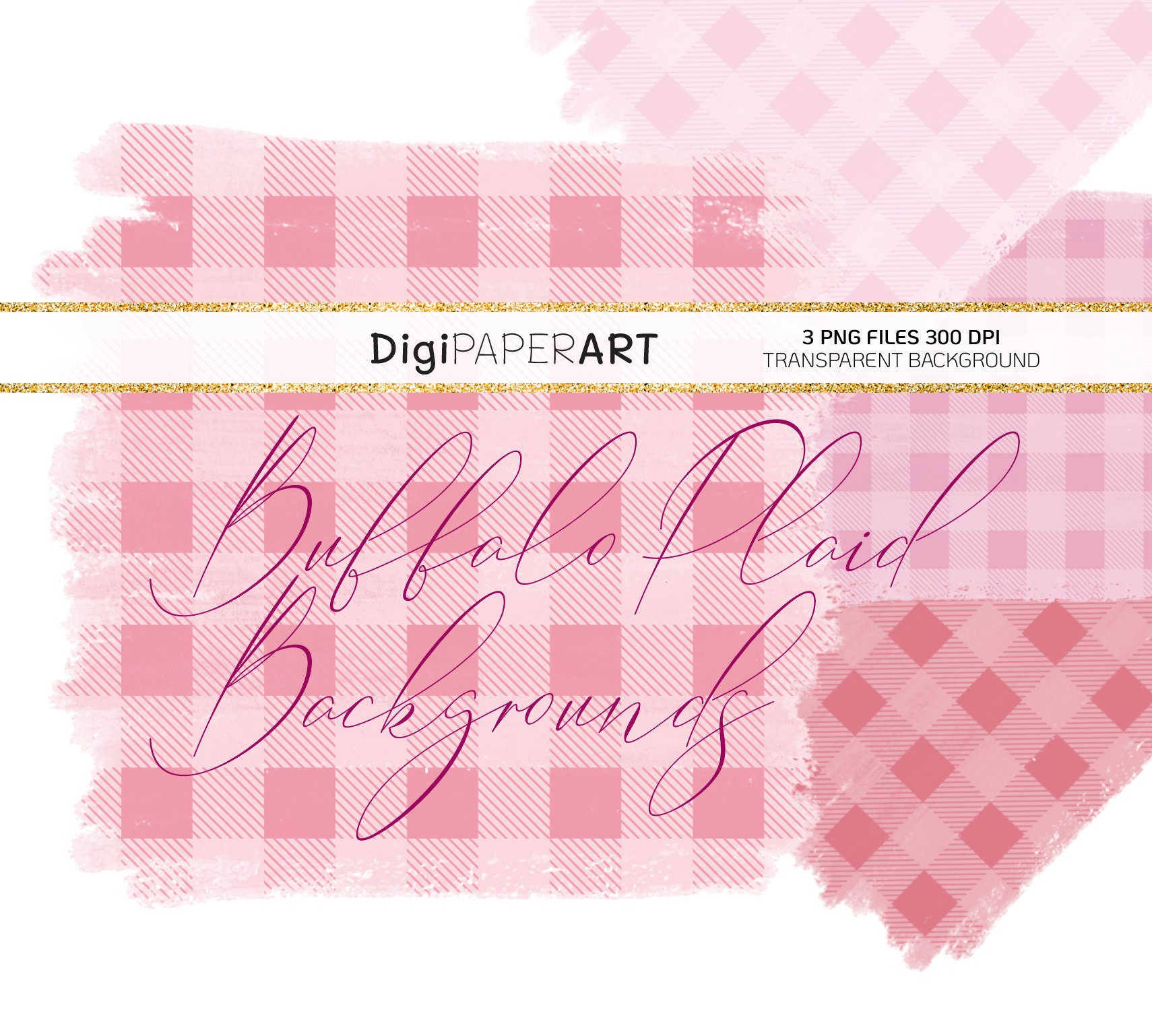 Pink Buffalo Plaid Distressed Background Blush Pink Baby | Etsy