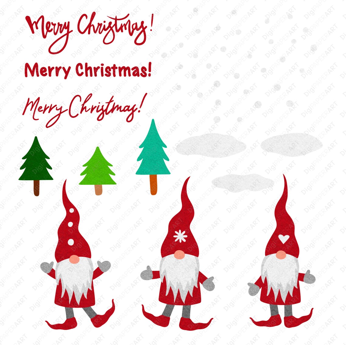 Scandinavian Felt Gnomes Clipart Christmas Nordic Gnomes Clip | Etsy