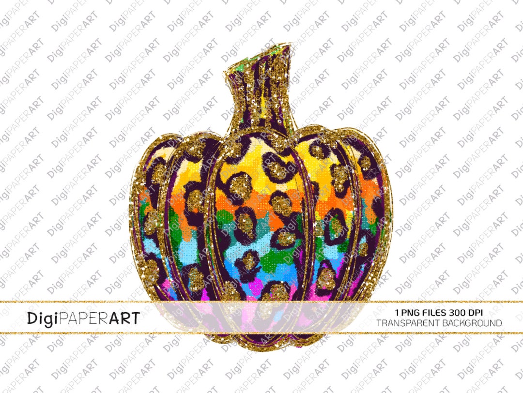 Thanksgiving Rainbow Pumpkin Png, Fall Png, PNG Printable, Leopard ...