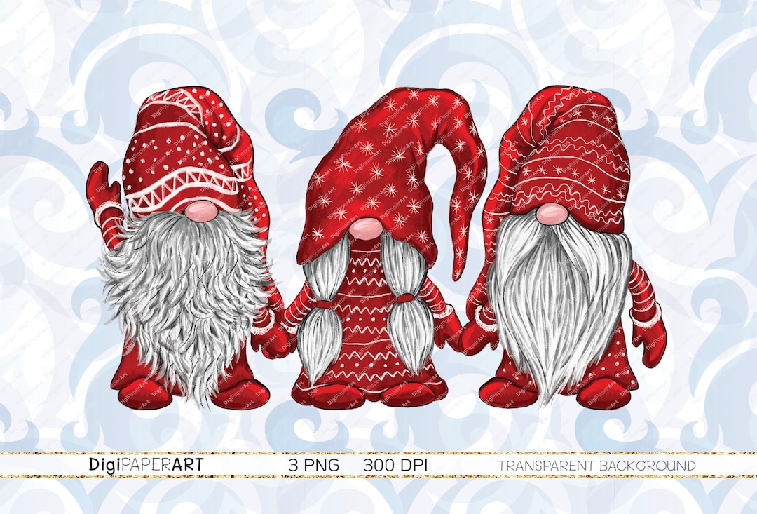 Christmas PNG, Gnome Clipart, Scandinavian Gnomes Clipart, Nordic ...