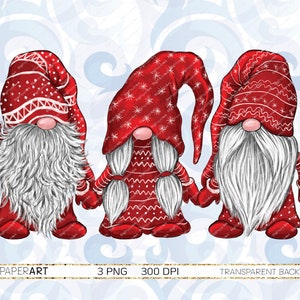 Christmas PNG, Gnome Clipart, Scandinavian Gnomes Clipart, Nordic ...