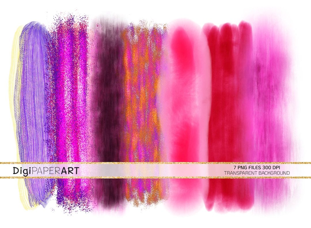 Pink Brush Strokes PNG, Pink Purple Brushstrokes Clipart, Watercolor ...