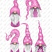 Nordic Pink Christmas Gnomes Clipart, Nisse Gnomes Clip Art, Christmas ...