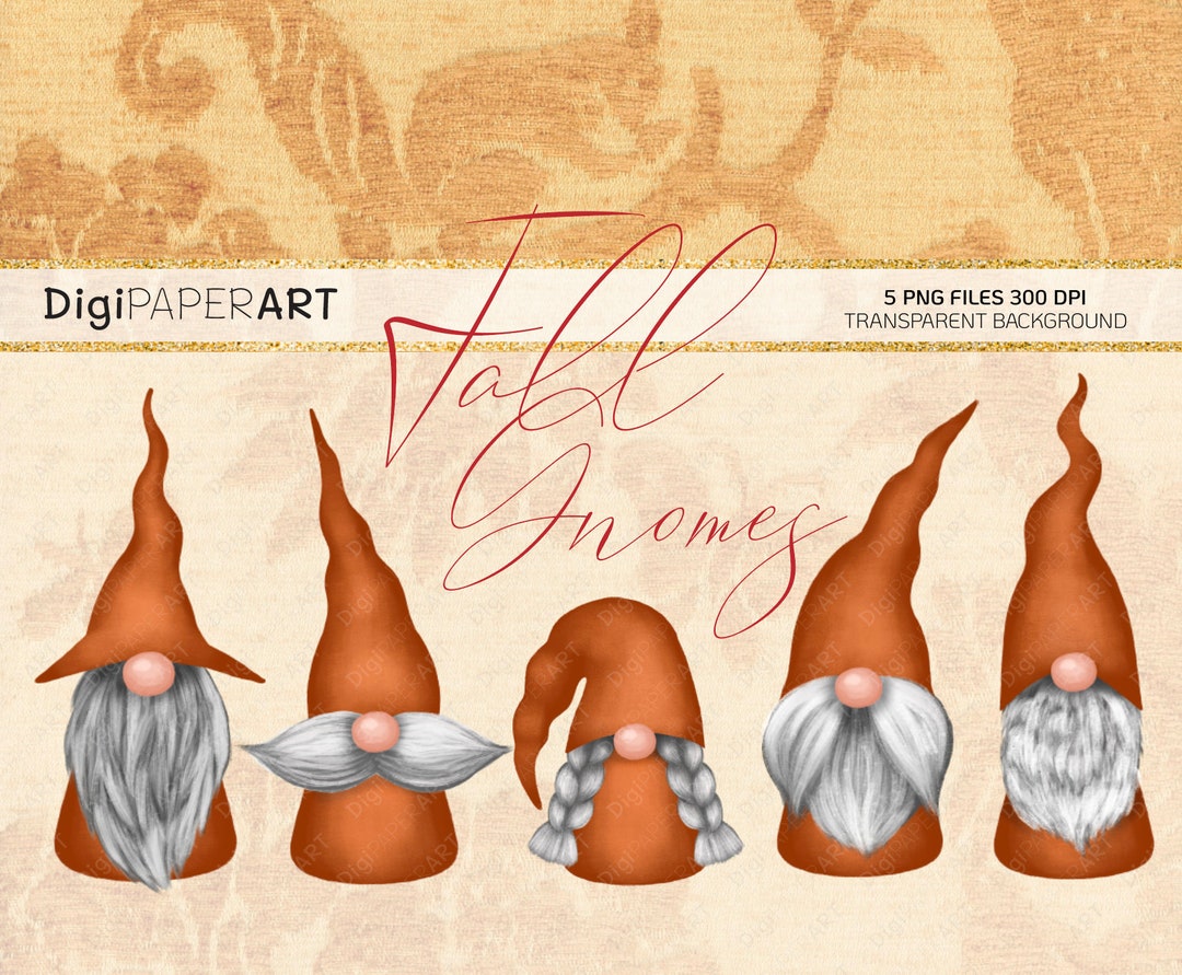 Fall Gnomes Clipart, Autumn Gnomes Clip Art, Scandinavian Gnome Clipart ...
