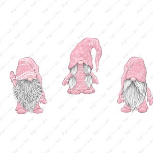 Gnome PNG, Blush Pink Christmas PNG, Pink Gnome Clipart, Scandinavian ...