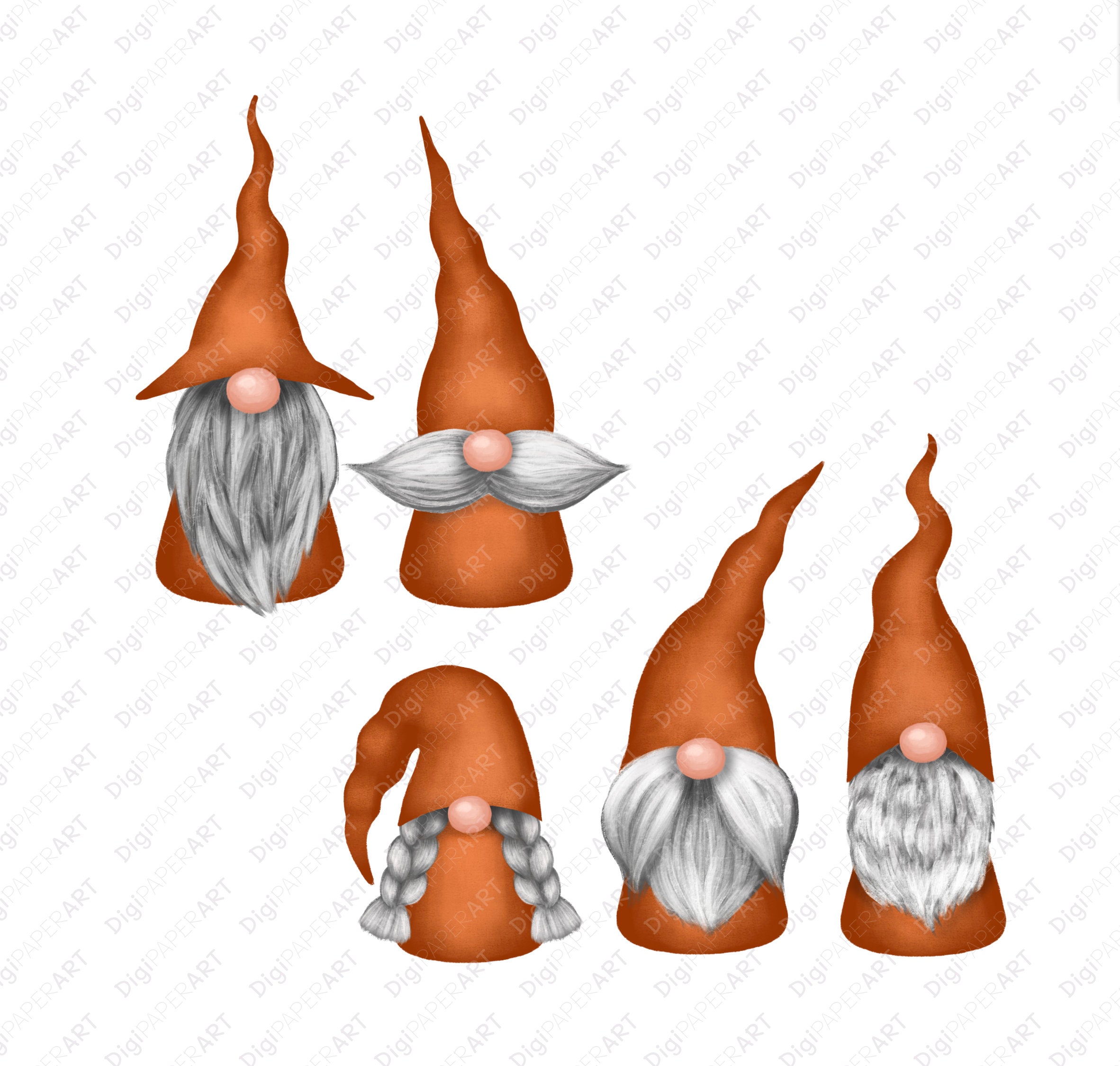 Fall Gnomes Clipart Autumn Gnomes Clip Art Scandinavian - Etsy