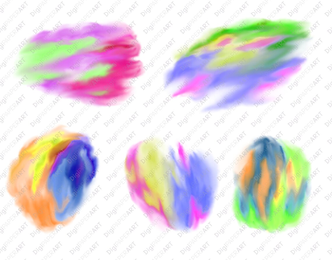 Watercolor blobs Abstract background PNG Watercolor clip | Etsy