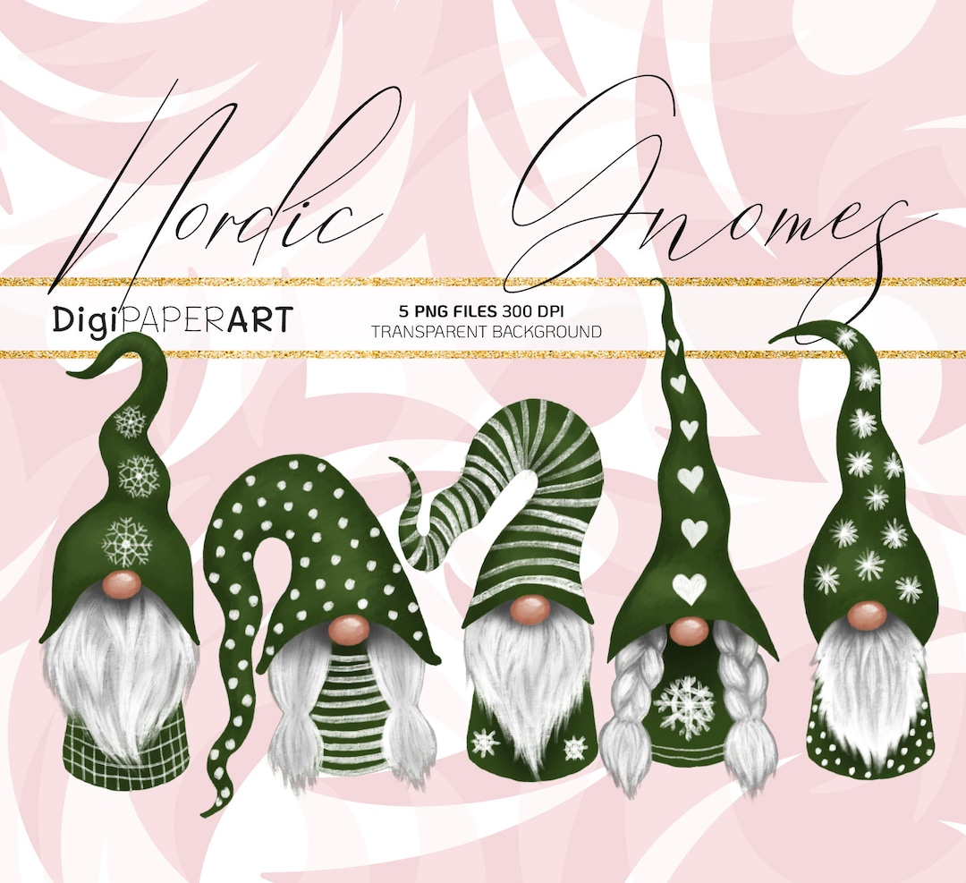 Nordic Christmas Gnomes Clipart, Nisse Gnomes Clip Art, Christmas Tomte ...