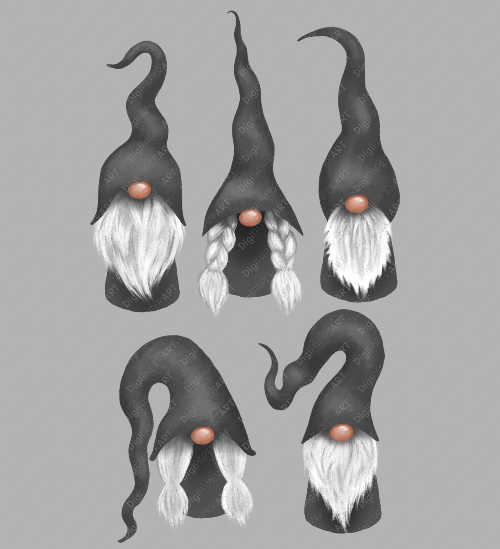 Christmas Gnomes Clipart Scandinavian Gnome Clipart Nordic - Etsy